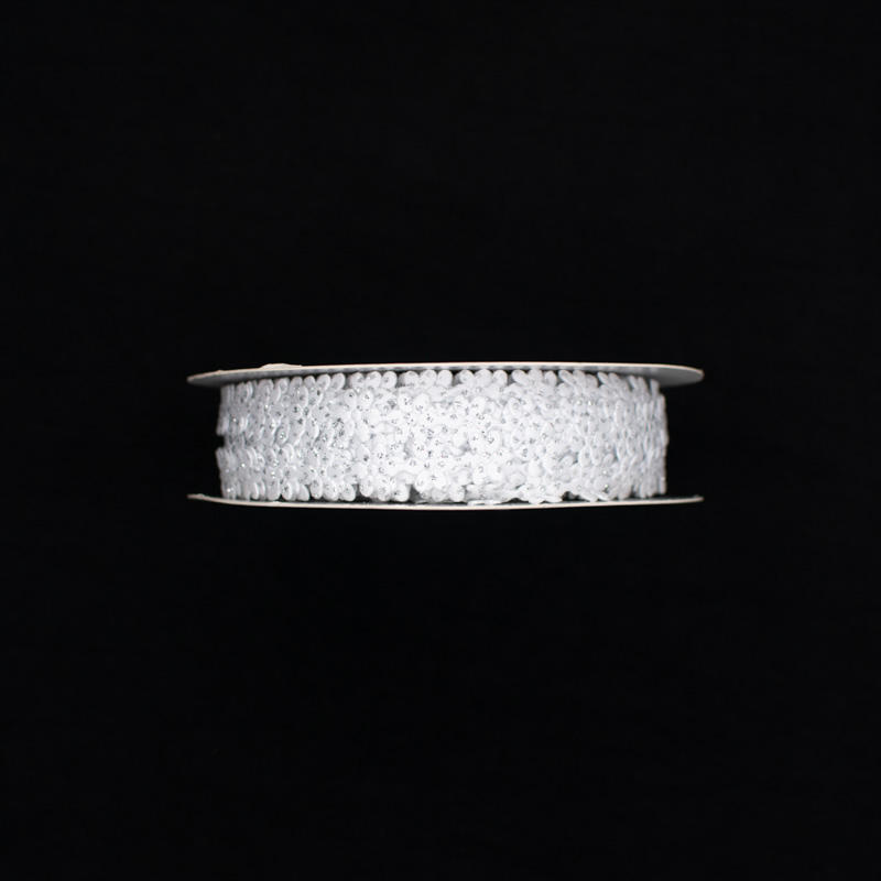 CINTA FLORICIENTA ESCARCHADA #2 BLANCA/PLATA BLP - Cacharrería Bombay