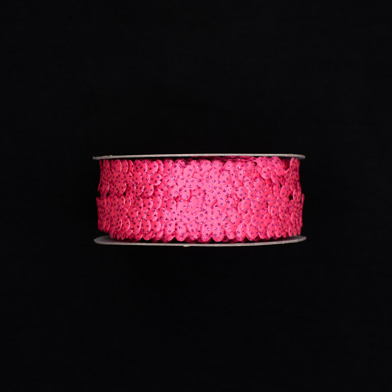 CINTA FLORICIENTA ESCARCHADA #3 FUCSIA NP - Cacharrería Bombay